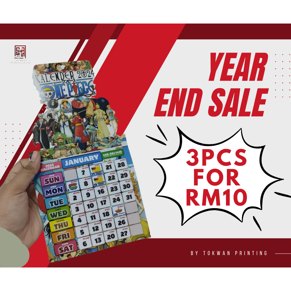 YEAR END SALE ANIME WALL CALENDAR | 3 FOR RM10 | INLAY IKUT TEMA DESIGN ...