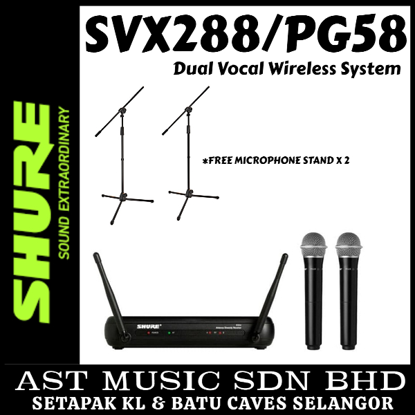 Shure SVX288/PG58 Dual Vocal Wireless System | Shopee Malaysia