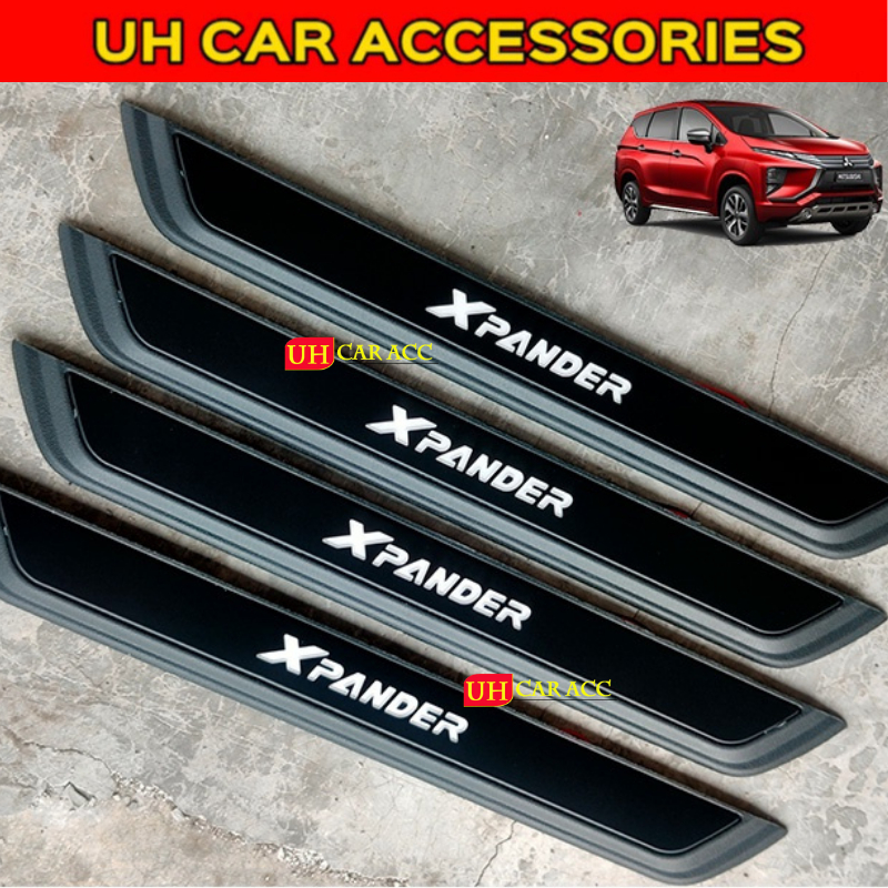 MITSUBISHI XPANDER BLACK STEEL SIDE SILL PLATE SCUFF PLATE FOOT DOOR ...