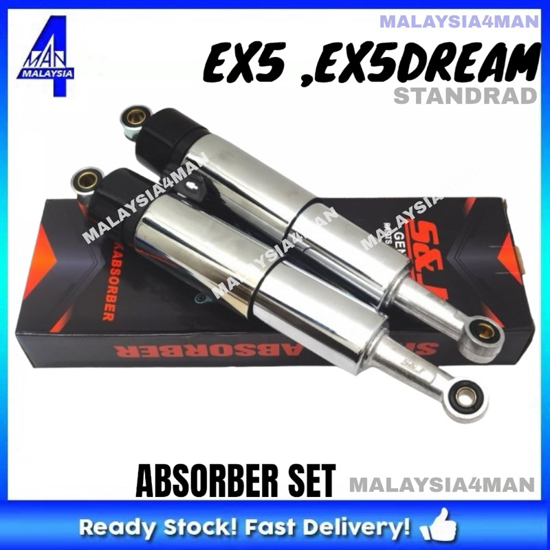 EX5 EX5DREAM BLACK STANDARD REAR SHOCK ABSORBER SET EX5 DREAM & EX5 ...