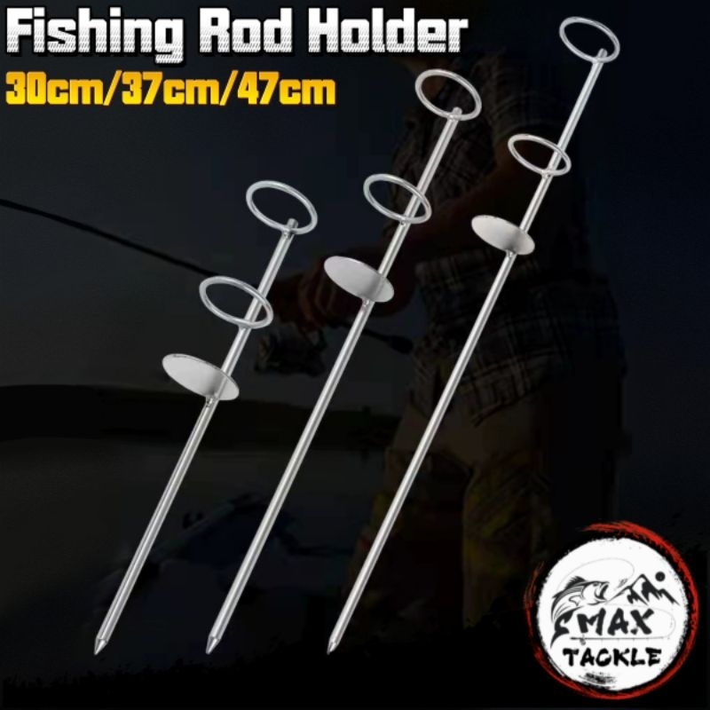 Fishing Rod Stand Pancang JORAN Pancing Pantai Reel Stand Stainless ...