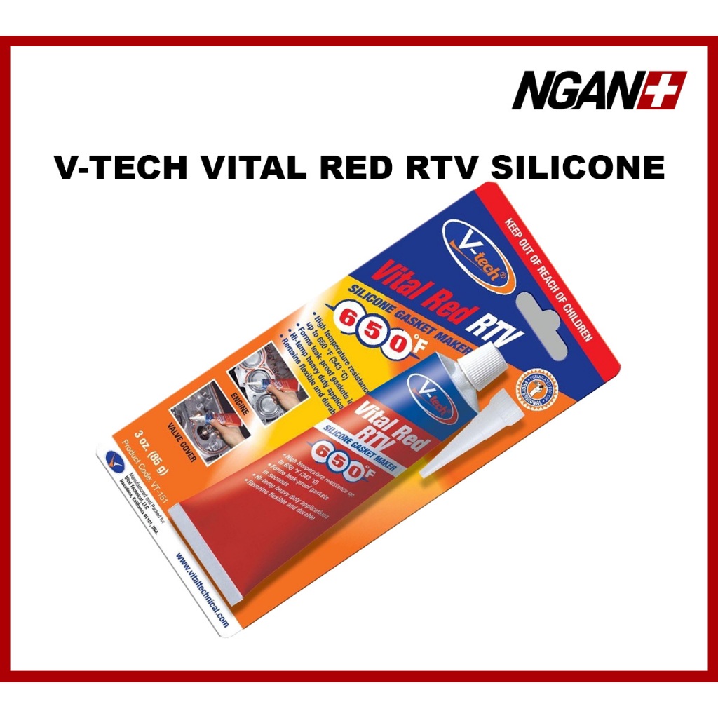 Red RTV Silicone Gasket Maker 650°F 85g V-Tech VT-151 Vital | Shopee Malaysia