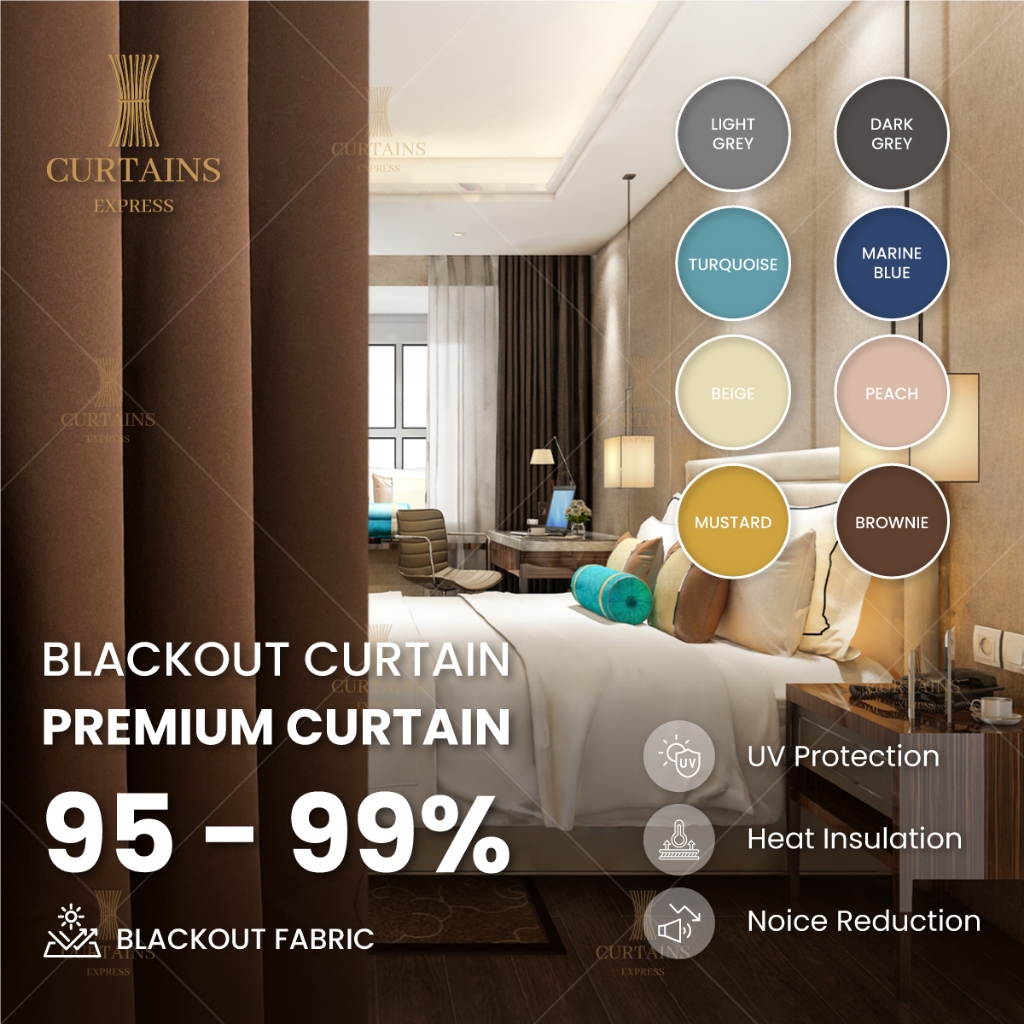 Premium Blackout Curtains /Langsir Tebal / UV Sunblock Curtain /99 ...