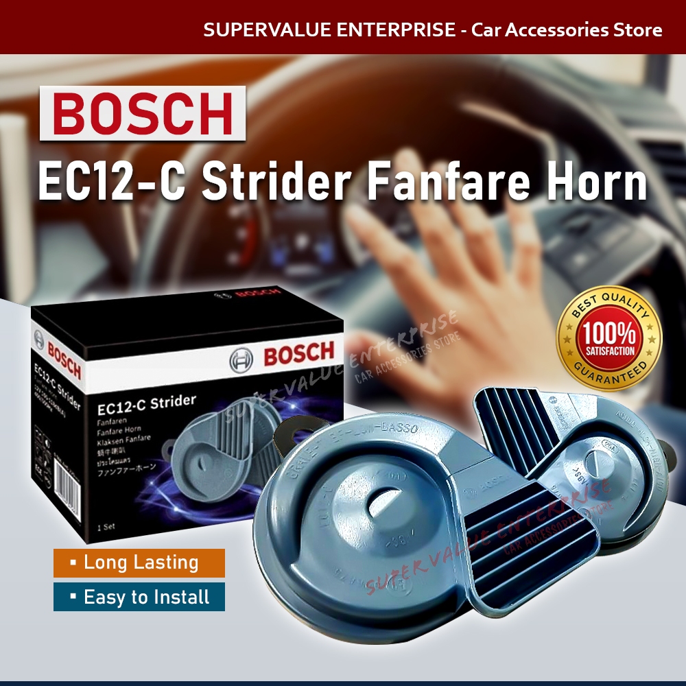 Original Bosch EC12-C Strider Fanfare Twin Horn Snail Horn Car Horn Horn Kereta1 SET | Shopee ...