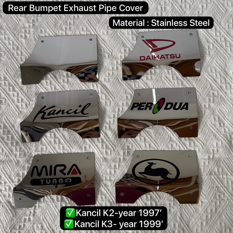 Stk-22627 : Rear Bumper Exhaust Pipe Cover Kancil K2-97’ K3-99’ Logo Kancil Mira Turbo Daihatsu ...