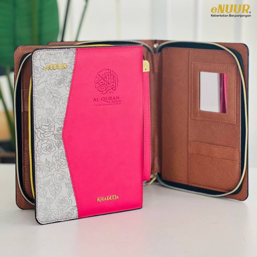 🔥FREE CUSTOM NAMA🔥Cover Al Quran Saiz A5 (Zip) PU Leather dan Kalis Air ...