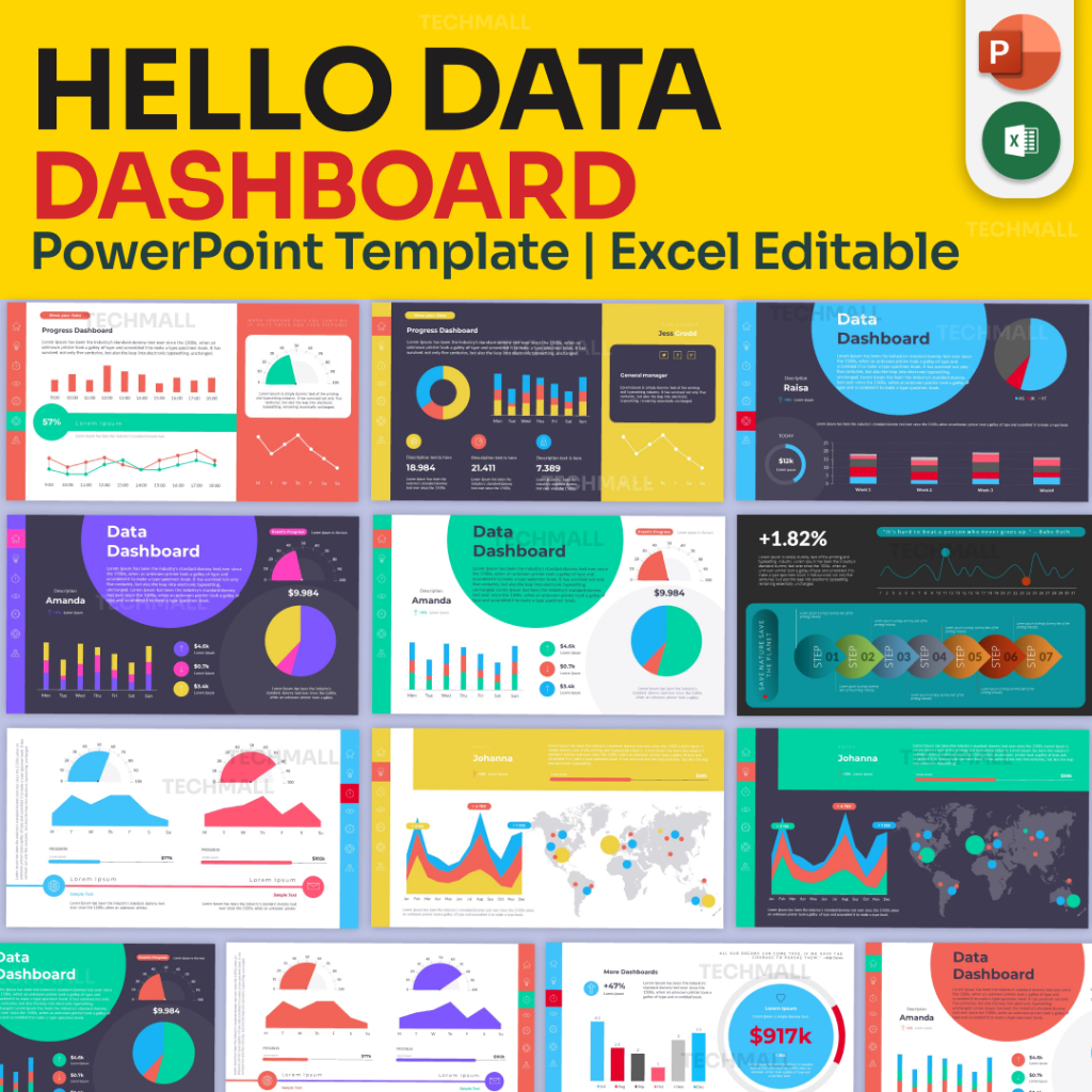 Hello Data Interactive Dashboards Dynamic Powerpoint Presentation Versatile Template - Easy ...