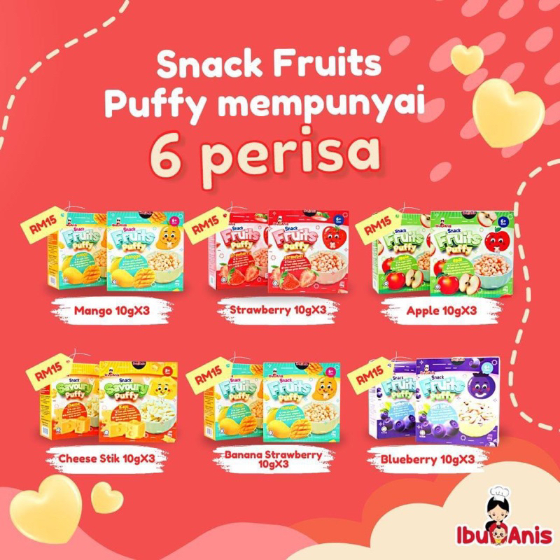 IBU ANIS SNACK FRUITS PUFFY STICK – Snack Fruit Puff Apple Strawberry ...