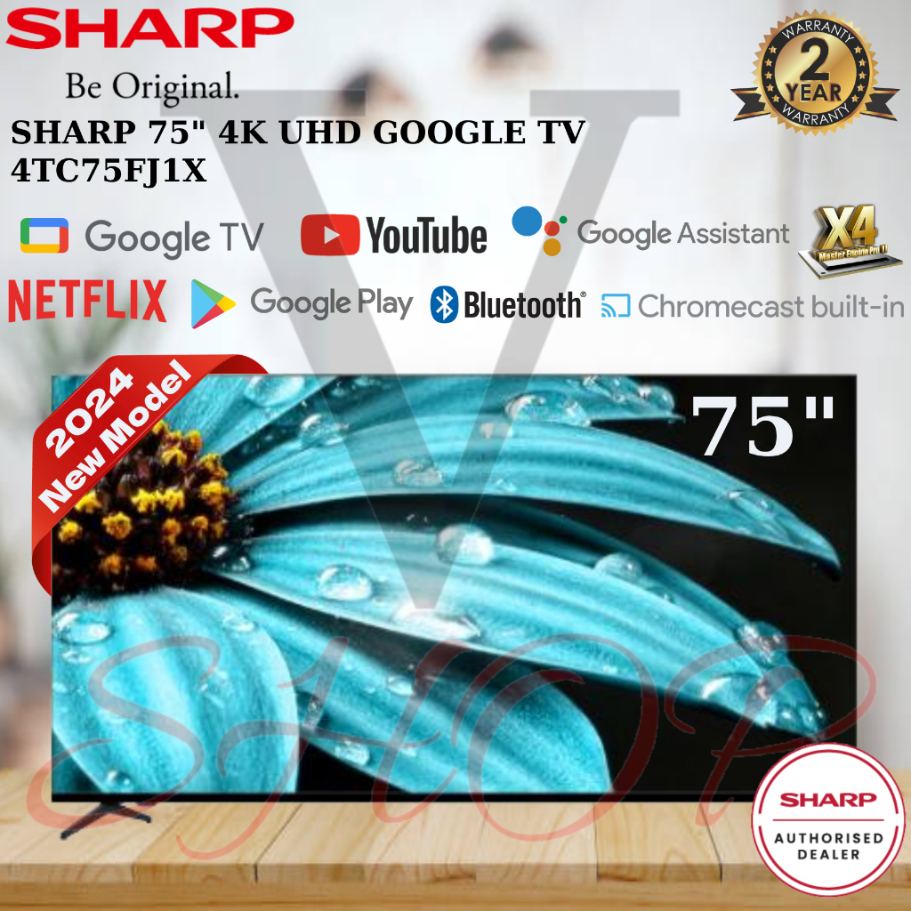 SHARP 75 INCH 4K UHD GOOGLE TV 4TC75FJ1X || SHARP 60 INCH 4K UHD TV WITH DIGITAL TUNER 4TC60CH1X ...