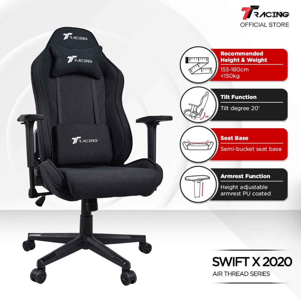 TTRacing Swift X 2020 Air Threads Fabric Gaming Chair - Dusk | Shopee ...