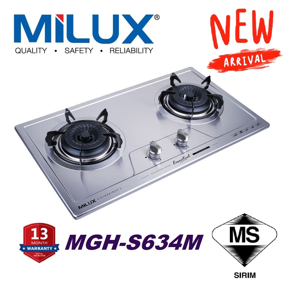 Milux Stainless Steel Cooker Hob MGH-S634M Premium Built-in Gas Hob MGH ...
