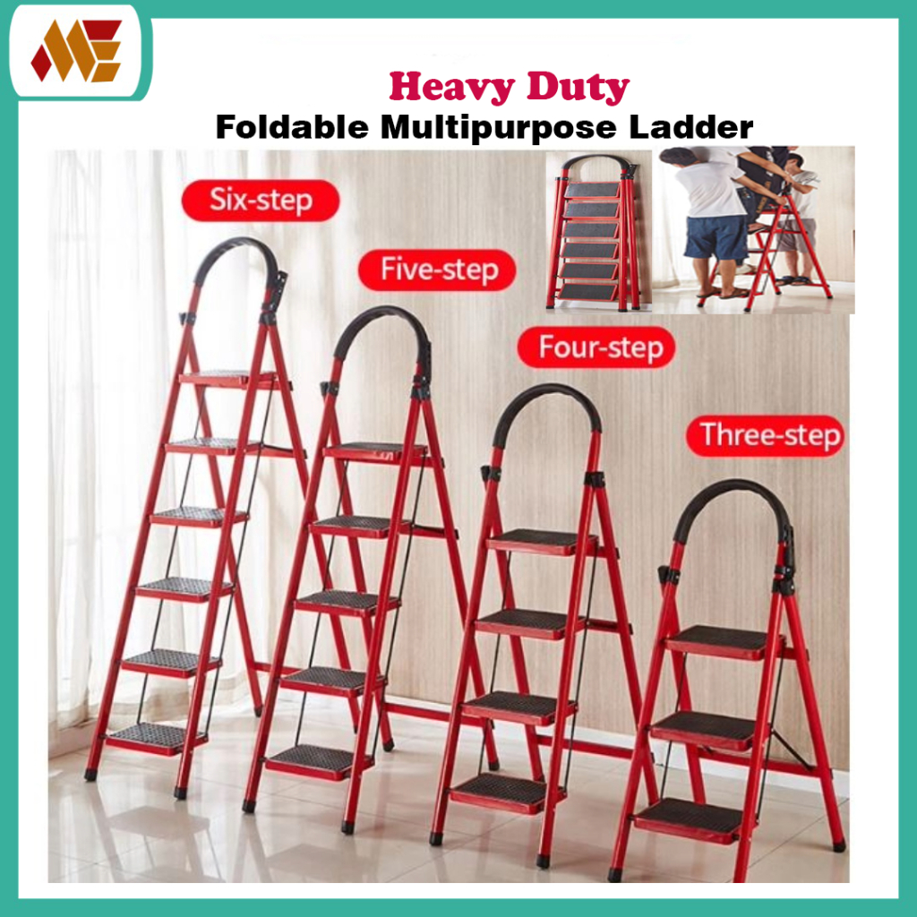 Heavy Duty Foldable Ladder 3/4/5/6 Steps Ladder Folding Stairs Ladder ...