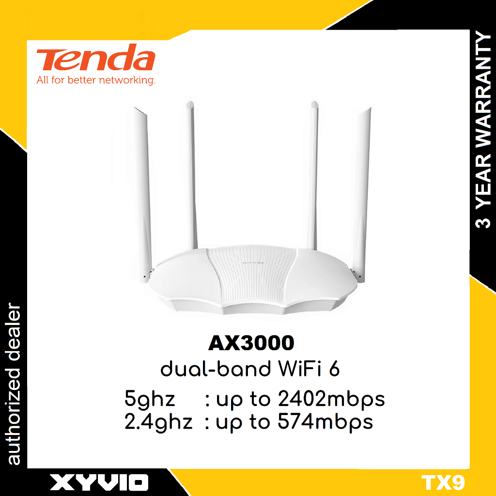 Tenda TX9 AX3000 Dual Band Gigabit Dual-core Wi-Fi 6 Wireless Router ...