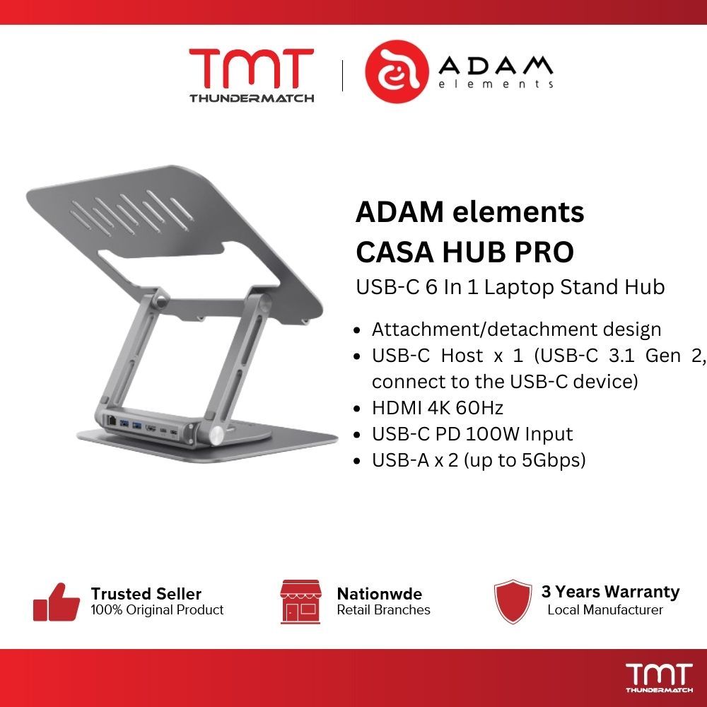 ADAM elements CASA Hub Stand Pro 6in1 Multiport Laptop Stand Hub for M2 ...
