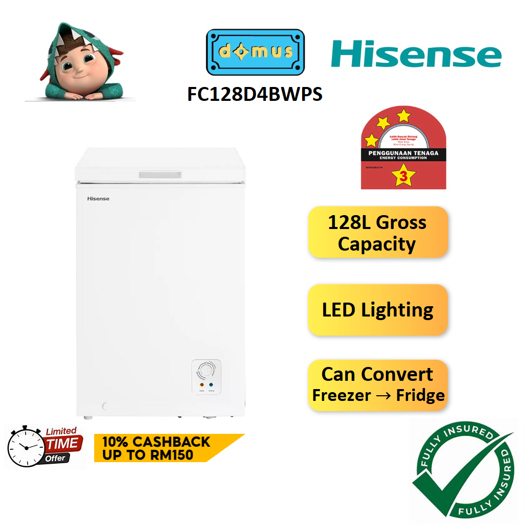 Hisense Mini Chest Freezer 128L Peti Freezer Murah Deep Freezer Peti ...