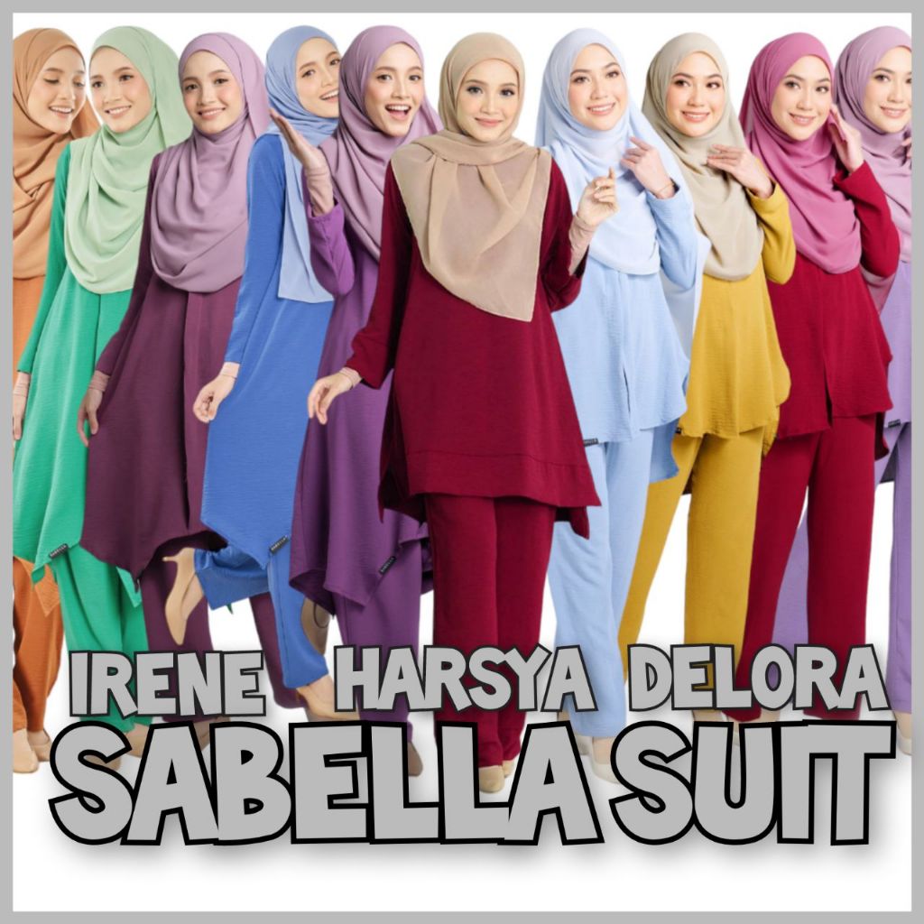 SABELLA IRENE | DELORA | HARSYA SUIT CRUSH CREPE IRONLESS READYSTOCK ...