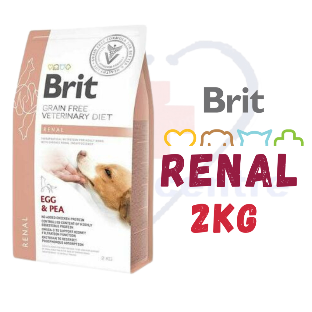 DOG BRIT RENAL 2KG VETERINARY DIET KIDNEY URINARY K/D KD | Shopee Malaysia
