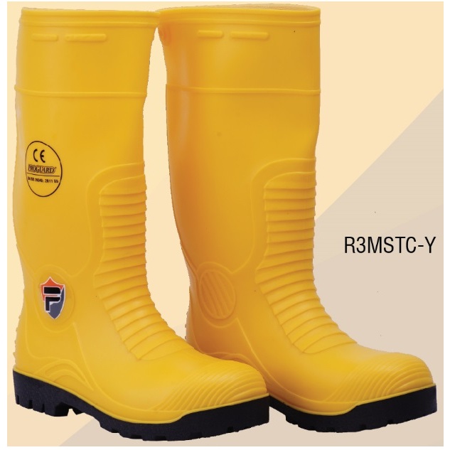 Proguard Soft PVC Yellow Safety Wellington Rubber Boots c/w Steel Toe ...