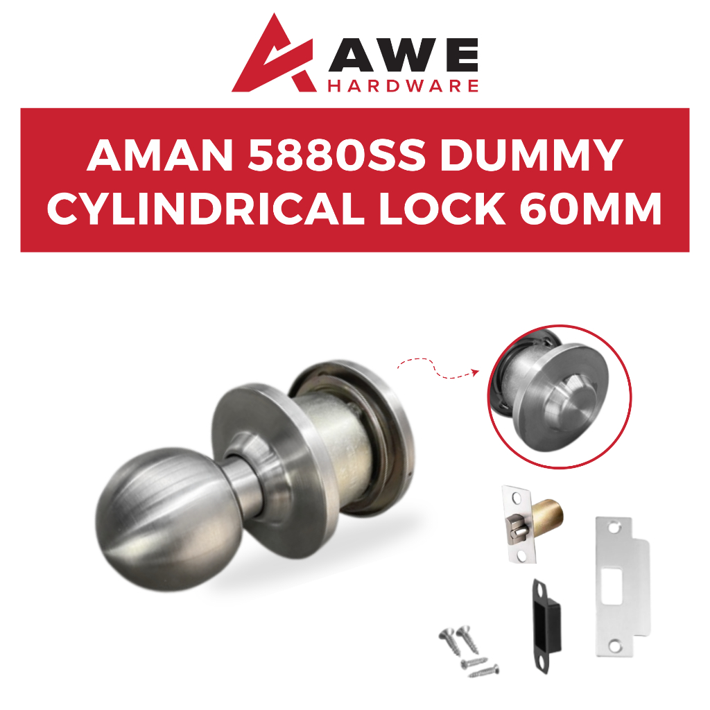 Aman Cylindrical Lock Entrance Storeroom Dummy 60mm V-5598AC 3995SS ...