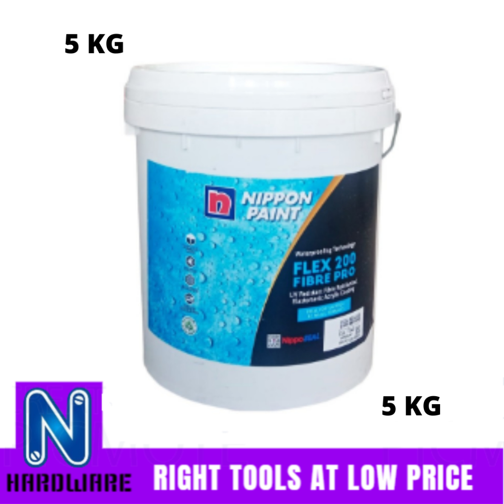 Nippon Paint Waterproofing Technology Flex 200 Fibre Pro - 5KG | Shopee Malaysia