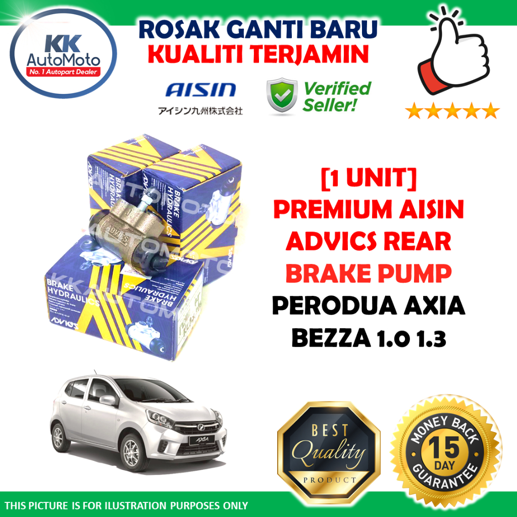 Perodua Axia Bezza 1.0 1.3 1 Biji Premium Aisin Advics Rear Brake Pump ...