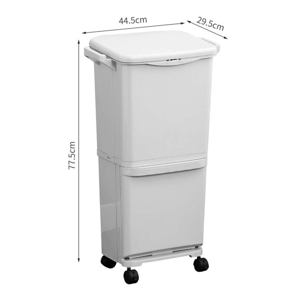 45L Movable Rubbish Bin With Wheel Recycle Trash Garbage Bin Household ...