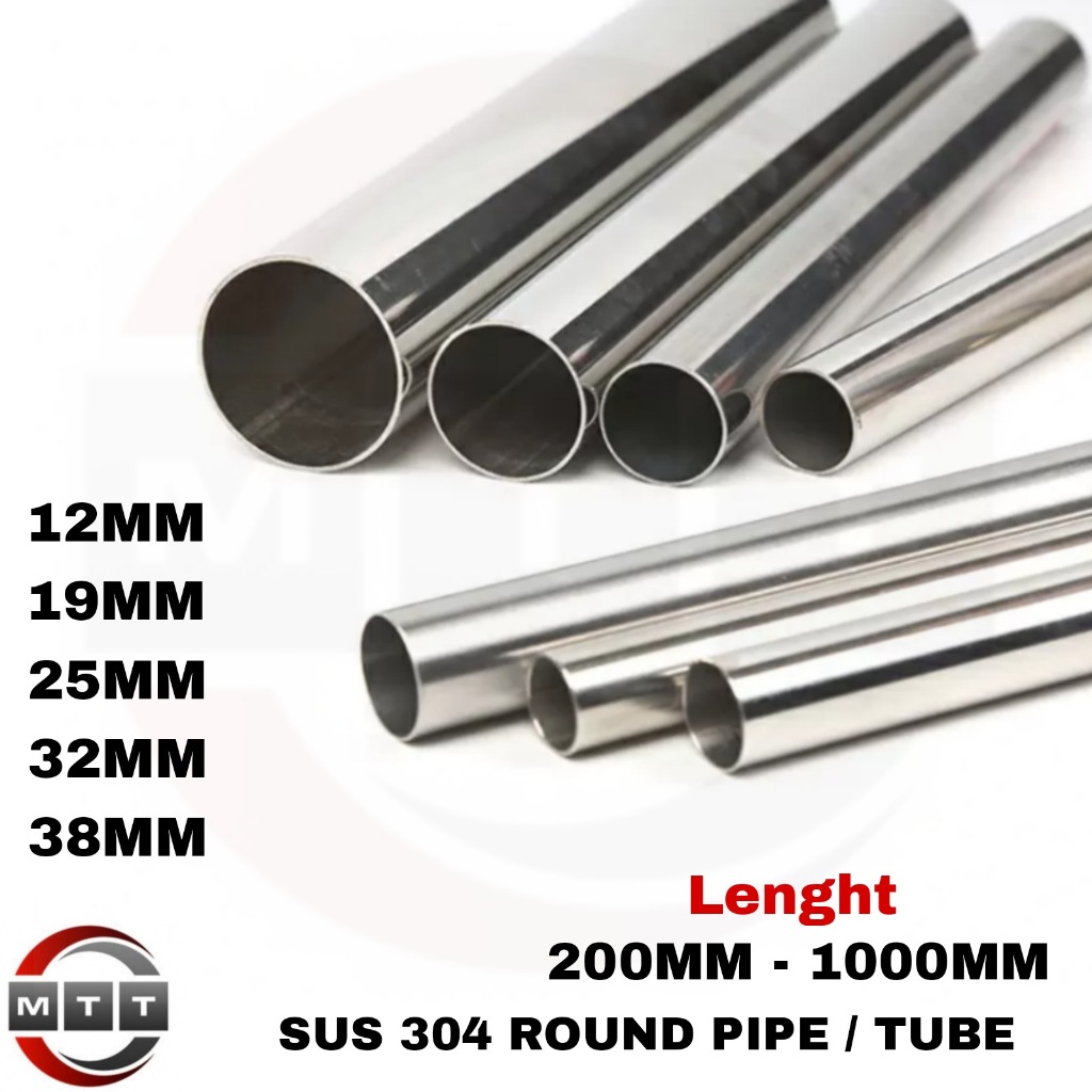 SUS304 Stainless Steel Round Tube 200mm-1000MM (L) 1.4MM | Shopee Malaysia