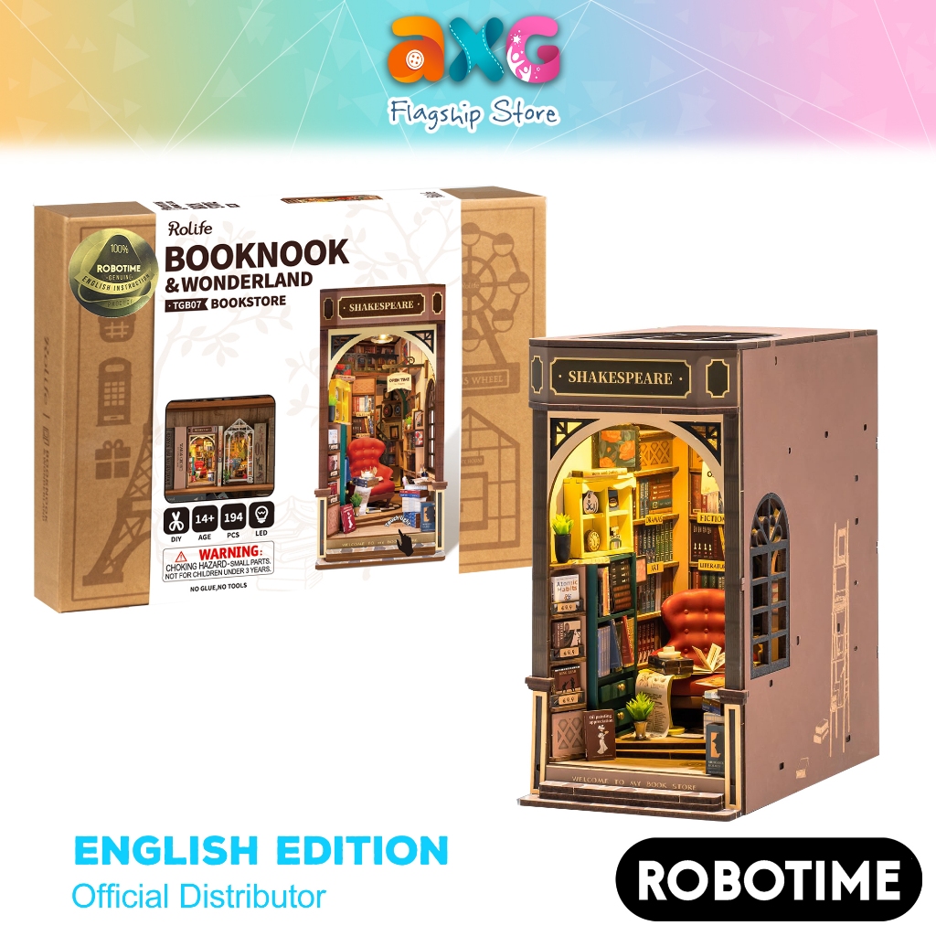 Robotime Rolife Bookstore DIY Book Nook Shelf Insert Puzzles (TGB07 ...
