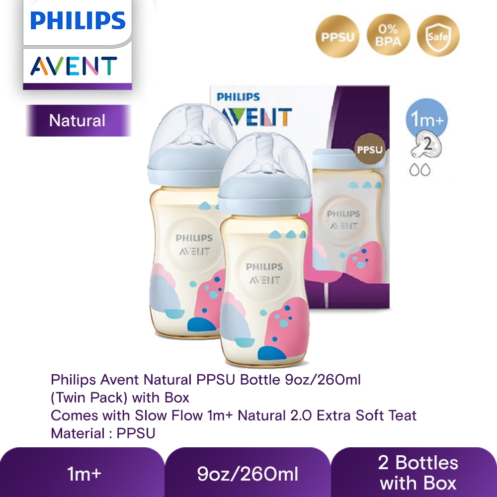 Philips Avent Natural Baby Bottle Clear/Blue/Pink 2oz 4oz 9oz 11oz PP ...
