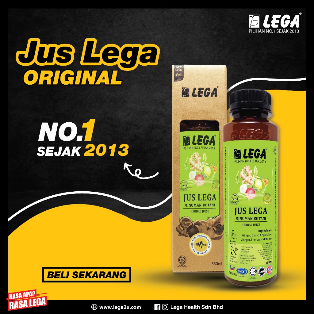 JUS LEGA ORIGINAL 100% - Keluaran HQ (Pembersih Kolesterol) (350ml ...