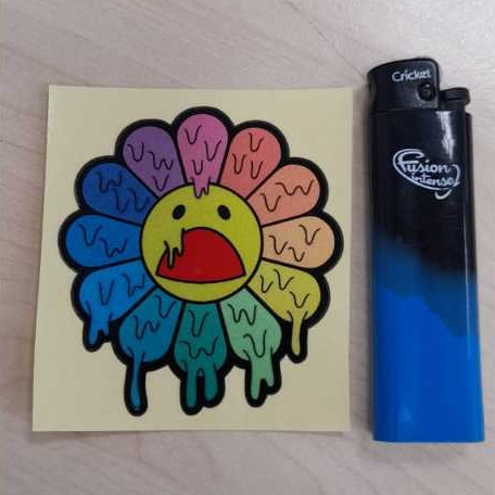 Sticker Kereta Motor Helmet Laptop Kelakar Bunga Murakami Leleh Vinyl ...