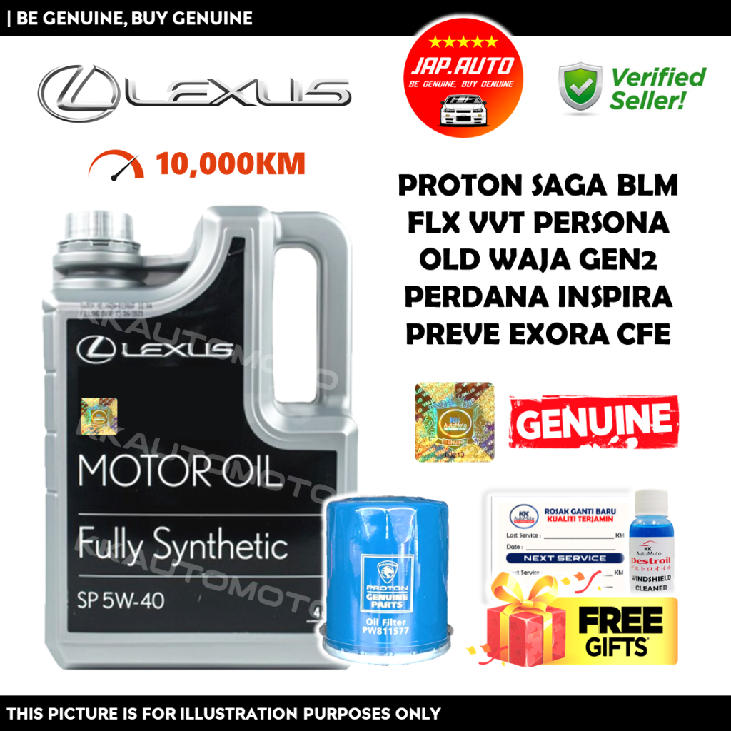 Genuine Lexus SN/SP 5W-40 5W40 Fully Synthetic Engine Oil Minyak Hitam ...