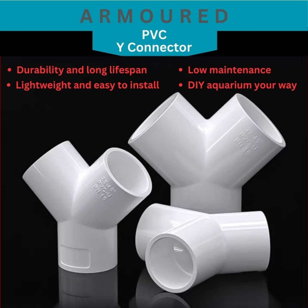 PVC Y Connector 3 Way Fitting Joint for Aquarium Fish Tank Pond ...