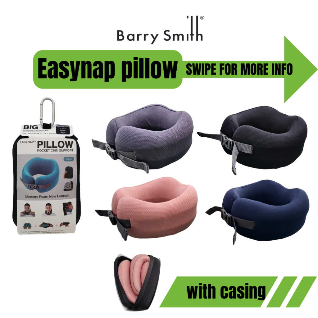 Barry Smith Travel Neck Pillow EasyNap (Big) with Casing | Shopee Malaysia