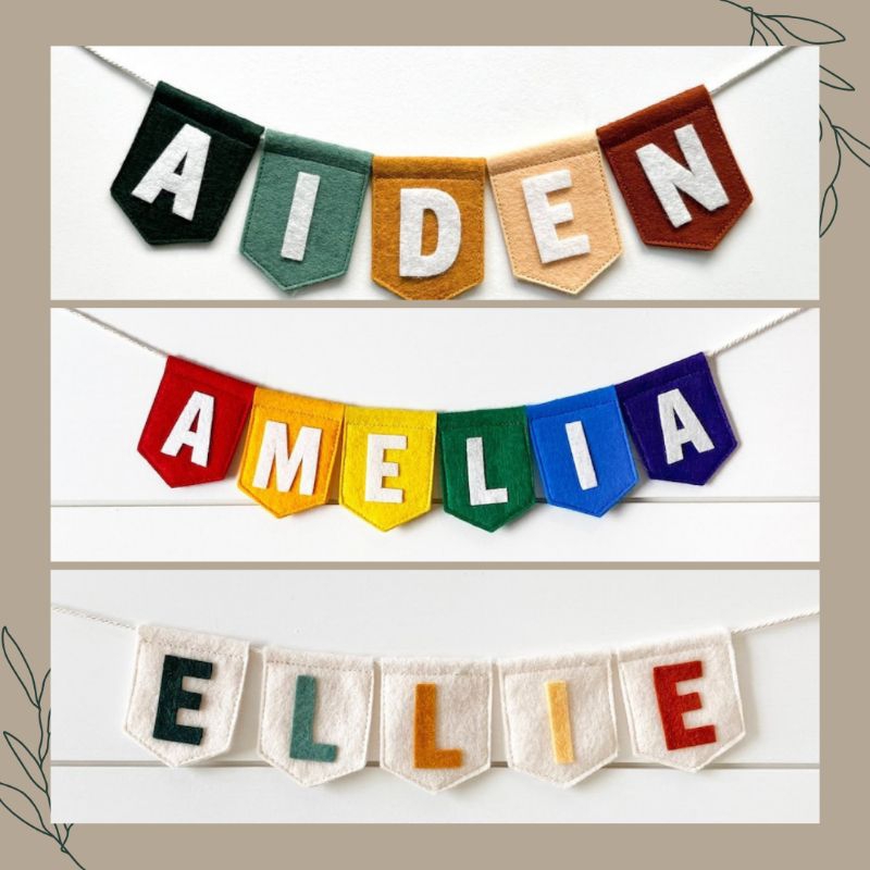 Custom Felt Banner Decoration for Nursery & Kid's Room Decor | Hiasan ...