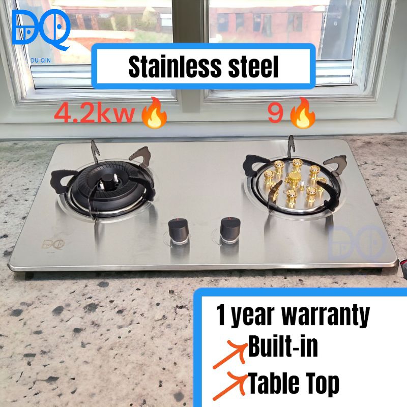 Du Qin Stainless Steel Built in Gas Stove Dapur Gas Masak Stainless ...
