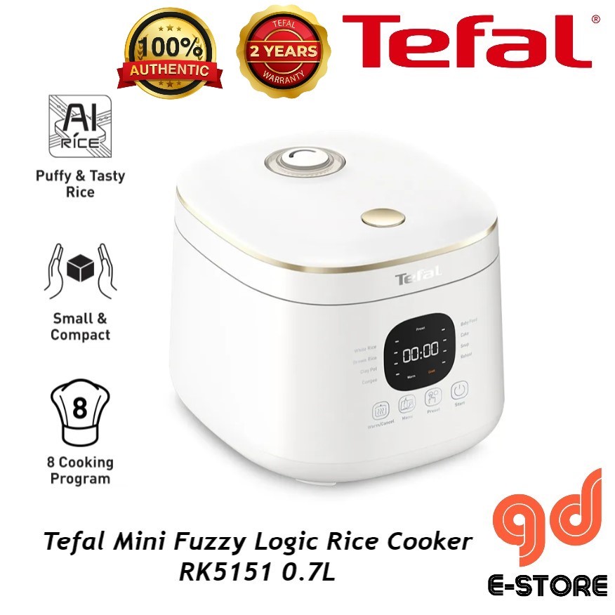 TEFAL Rice Mate Mini Fuzzy Logic Rice Cooker 0.7L RK515165 (4 cups ...