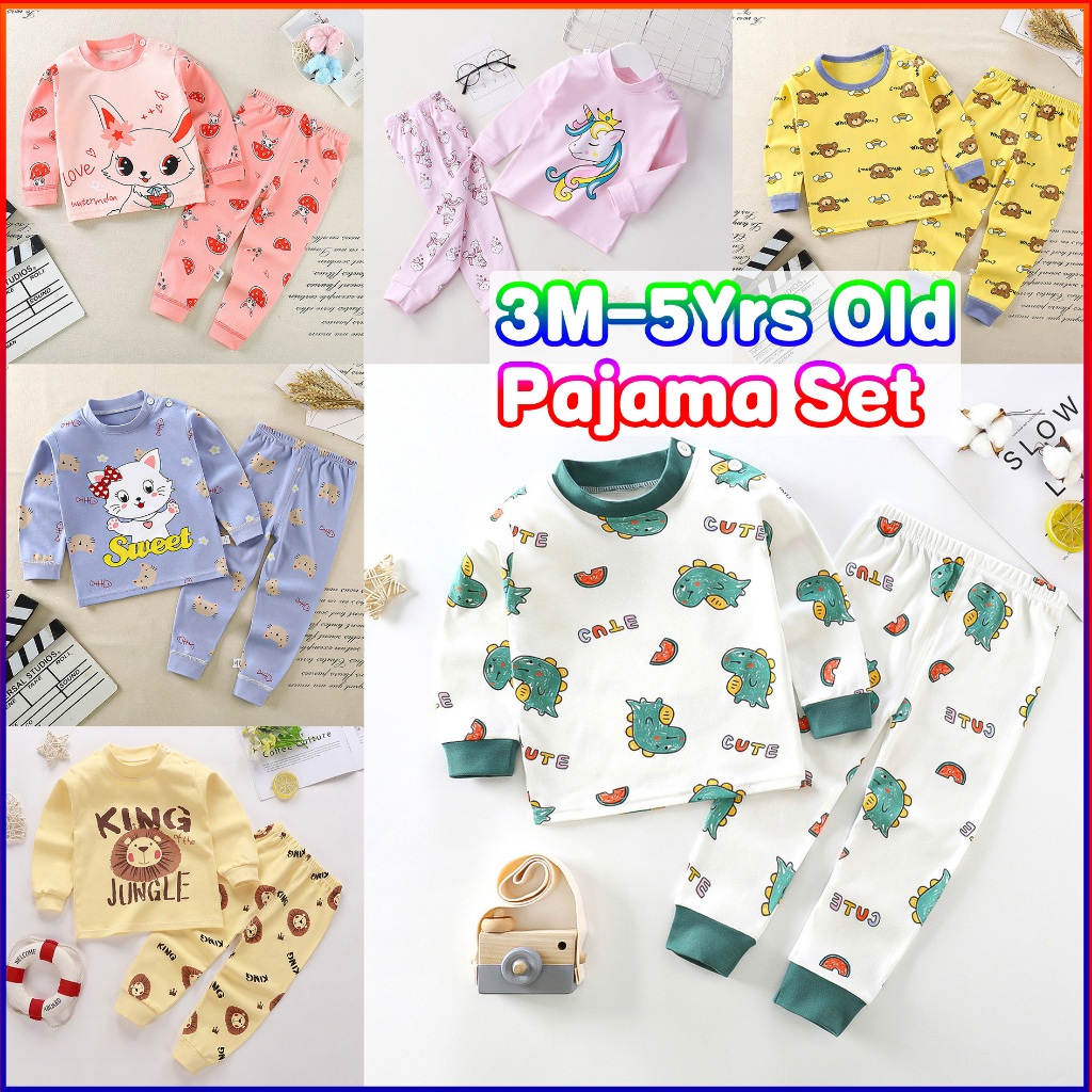 (3m-5yrs)Baby Pyjamas Set Children Sleepwear Tidur Kanak Kids Cloth ...
