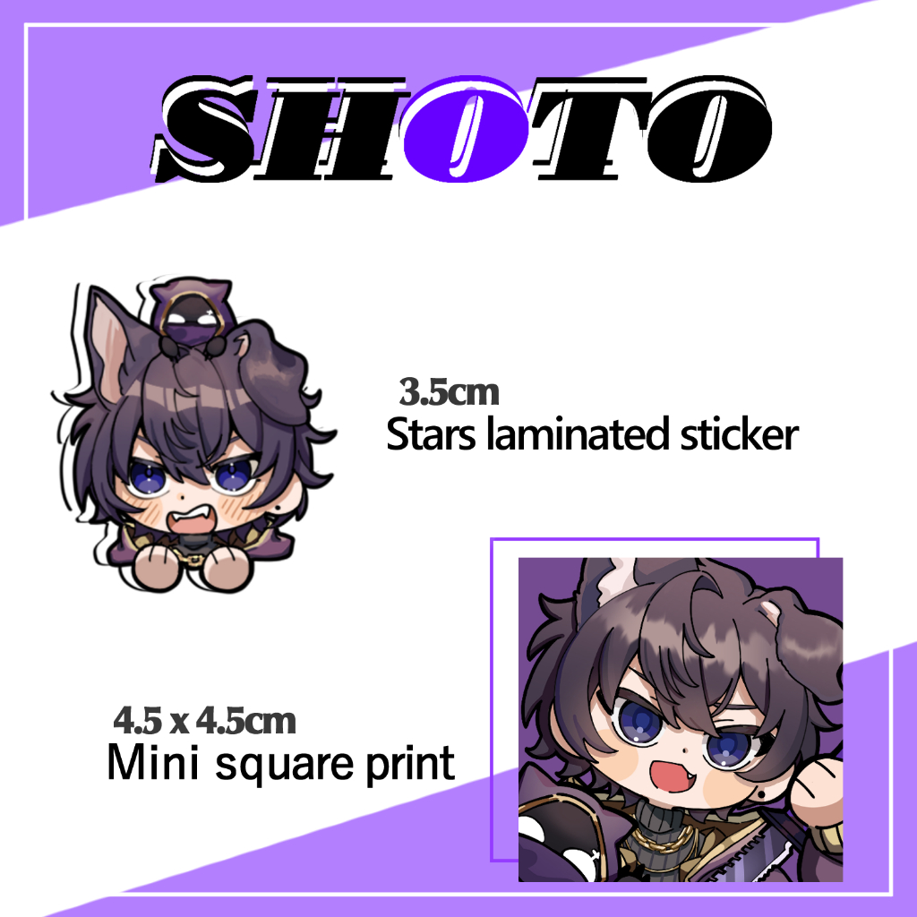 Vtuber Shoto Stars Laminated Stickers and Mini Square Art Prints ...