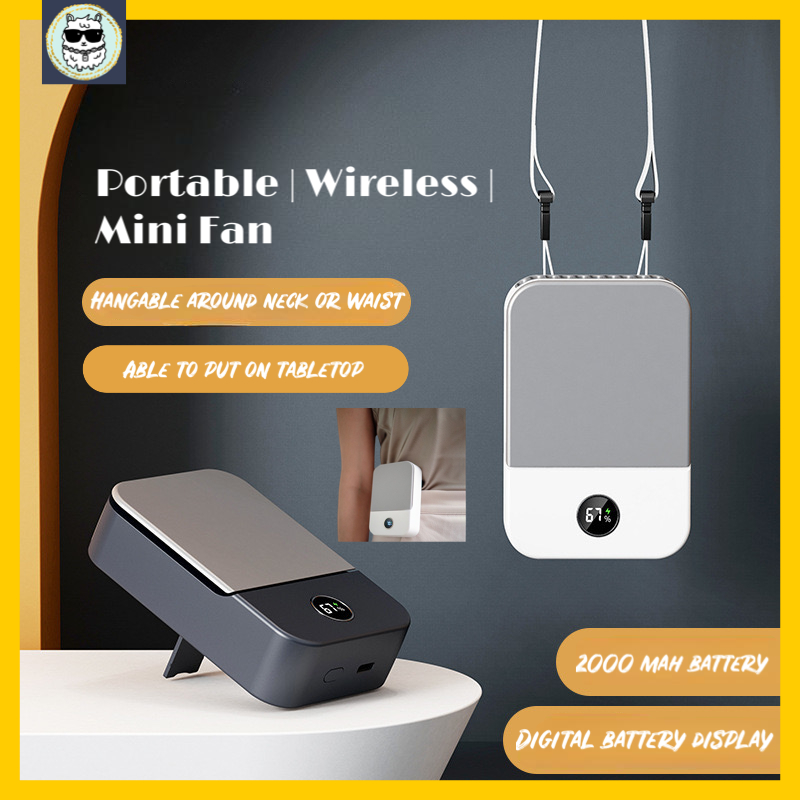 DQ205 Wireless Portable Mini Neck Hanging Fan Kipas 风扇 Rechargeable ...
