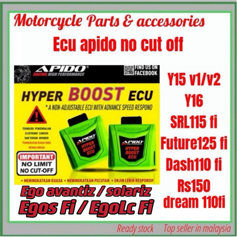 APIDO HYPER BOOST ECU AVANTIZ Y15 EGOLC Fi SRL115Fi RS150 Y16 DASH ...