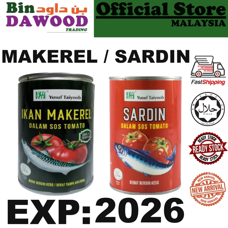 SARDIN HALAL YUSUF TAIYOOB SARDIN DALAM TIN 400g / 425g IKAN MAKEREL ...