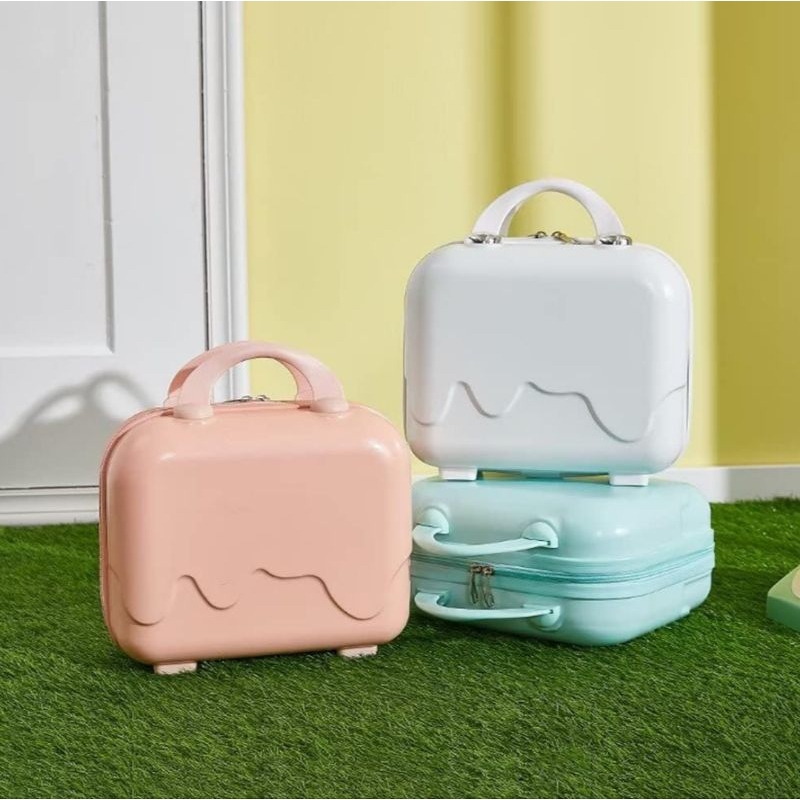 14" mini suitcase trunk case mini carry case make up case. | Shopee ...