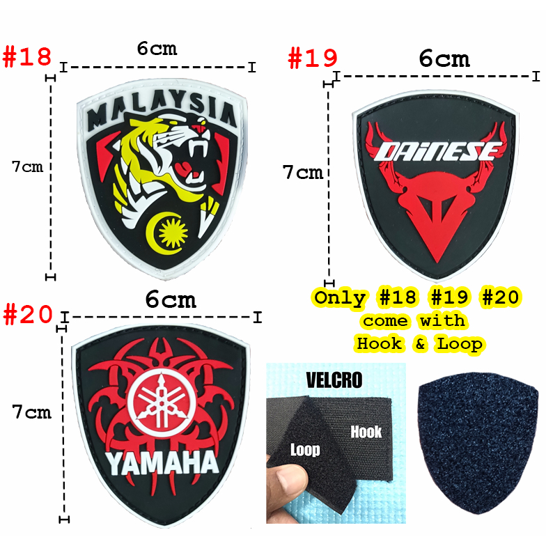 Palestine Flag Patch Bendera Malaysia Palestine Patches 3D Logo Rubber Velcro Patch Badge PVC ...