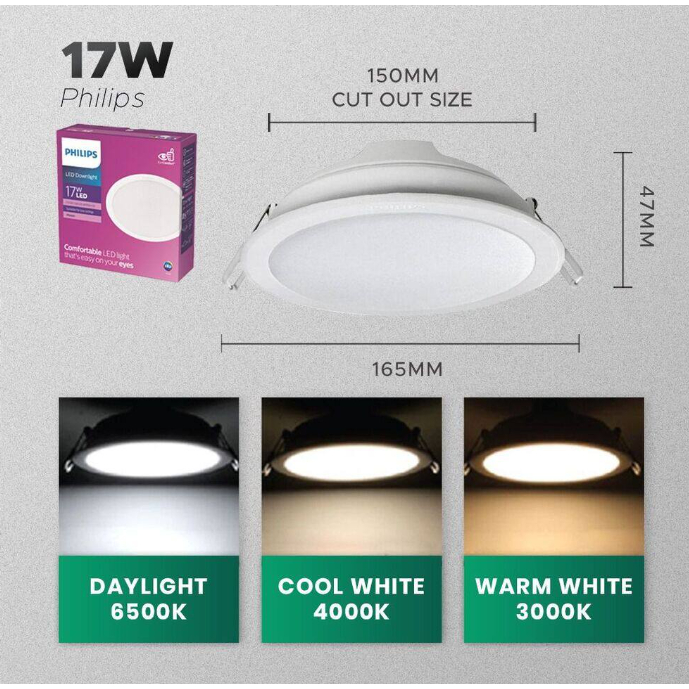 PHILIPS MESON Recessed Downlight 4" 5" 6" 8" 9W 13W 17W 24W LED Ceiling Light 59464 59465 59466 ...