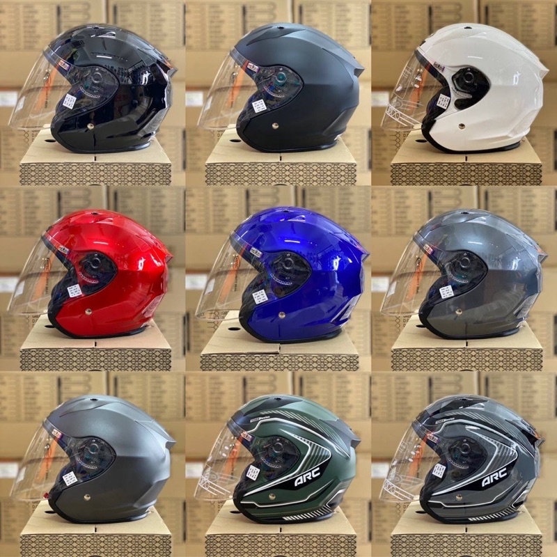 100% ORI+SIRIM QR CODE} ARC helmet XR Plain Color Open Face Helmet 2024 ...
