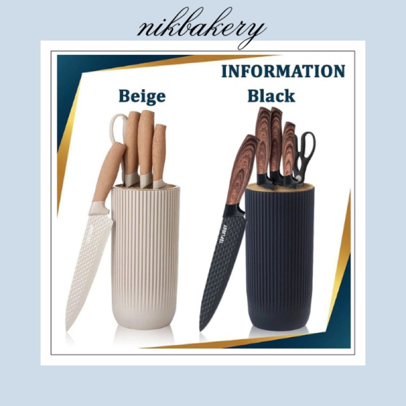 Set Pisau Worthbuy 6 in 1 Premium Stainless Steel Kitchen Knife Set ...