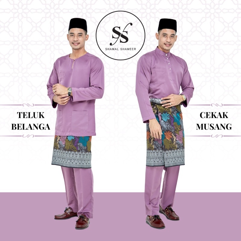 BAJU MELAYU DUSTY PURPLE COLOUR TELUK BELANGA / CEKAK MUSANG 2024 TIADA ...