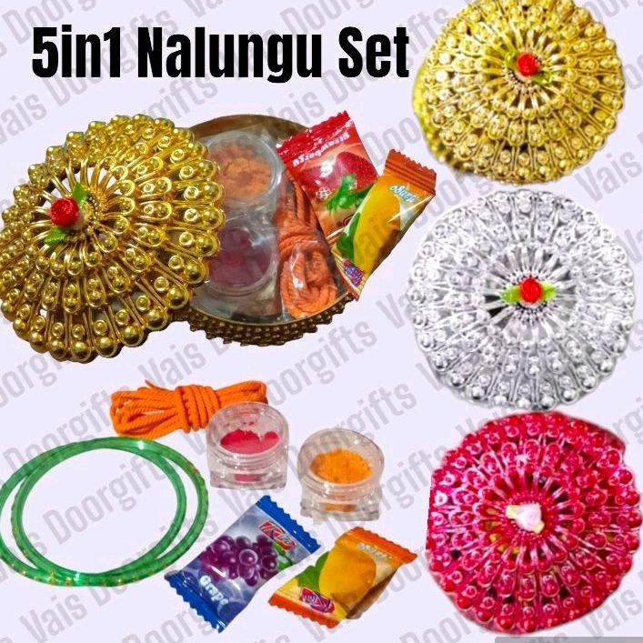Unique Gold Box Doorgift 5 in 1 | Nalunggu Set | Sumangali Set | Shopee ...