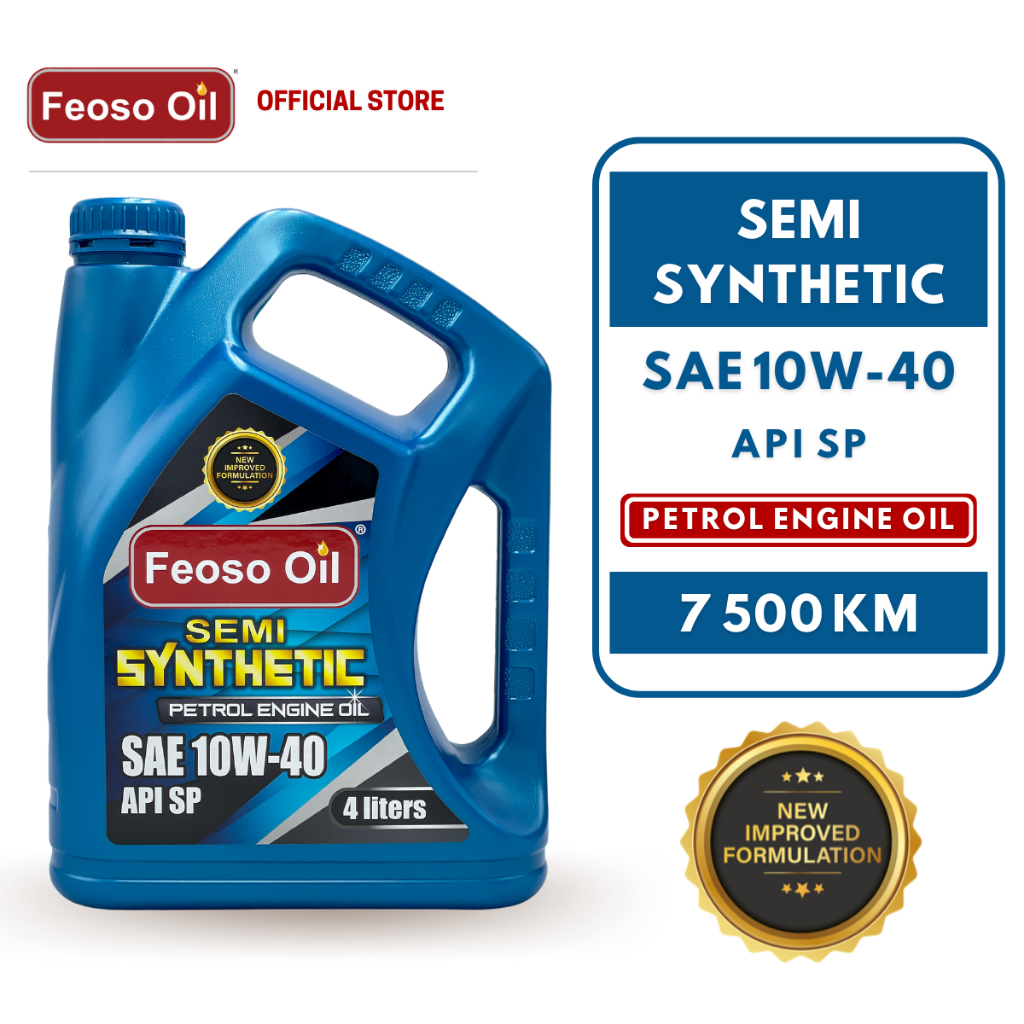 Feoso Oil Semi Synthetic Engine Oil SAE 10W-40 API SP (4L) | Shopee Malaysia